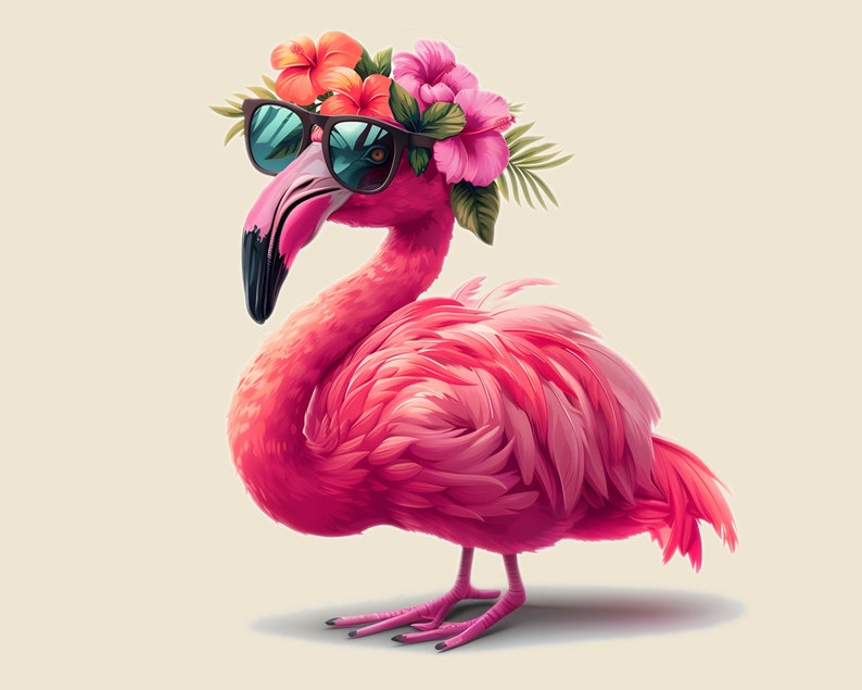 Pink Flamingo Clipart Colorful Anthropomorphic Transparent PNG for ...