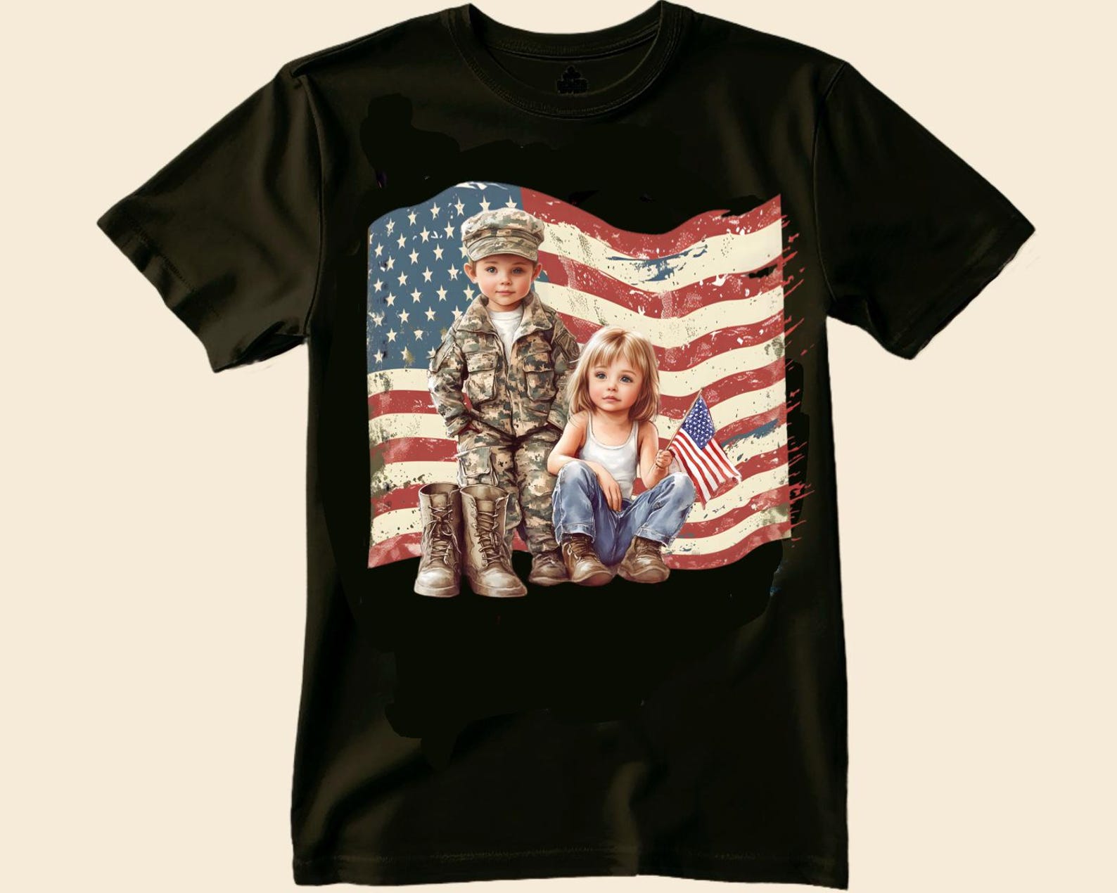 Military Child Month PNG Sublimation Design American Flag Clipart ...