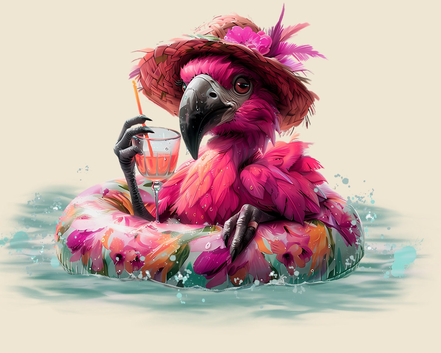 Pink Flamingo Clipart Colorful Anthropomorphic Transparent PNG for ...