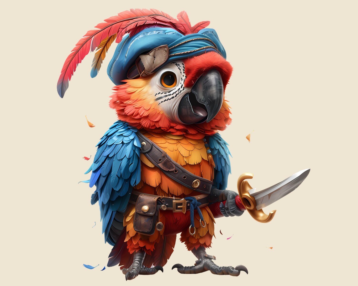 Pirate Parrot Clipart Macaw Clipart Cockatoo Clipart Parrot Vector SVG ...