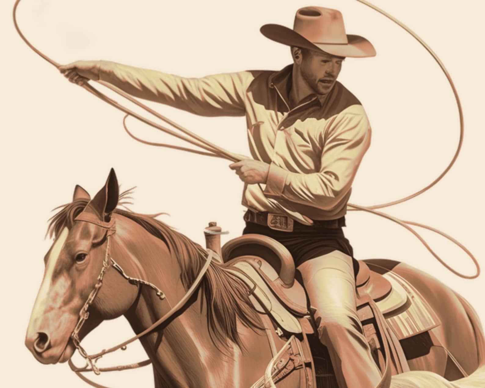 Cowboys Roping PNG Image Team Roping Digital Drawing Working Cow Horse ...