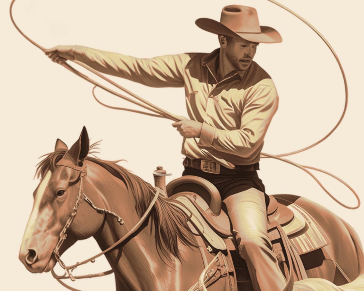 Cowboys Roping PNG Image Team Roping Digital Drawing Working Cow Horse ...