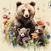 PNG Mother Bear and Cubs Clipart Baby Bears High Resolution 300 Dpi ...