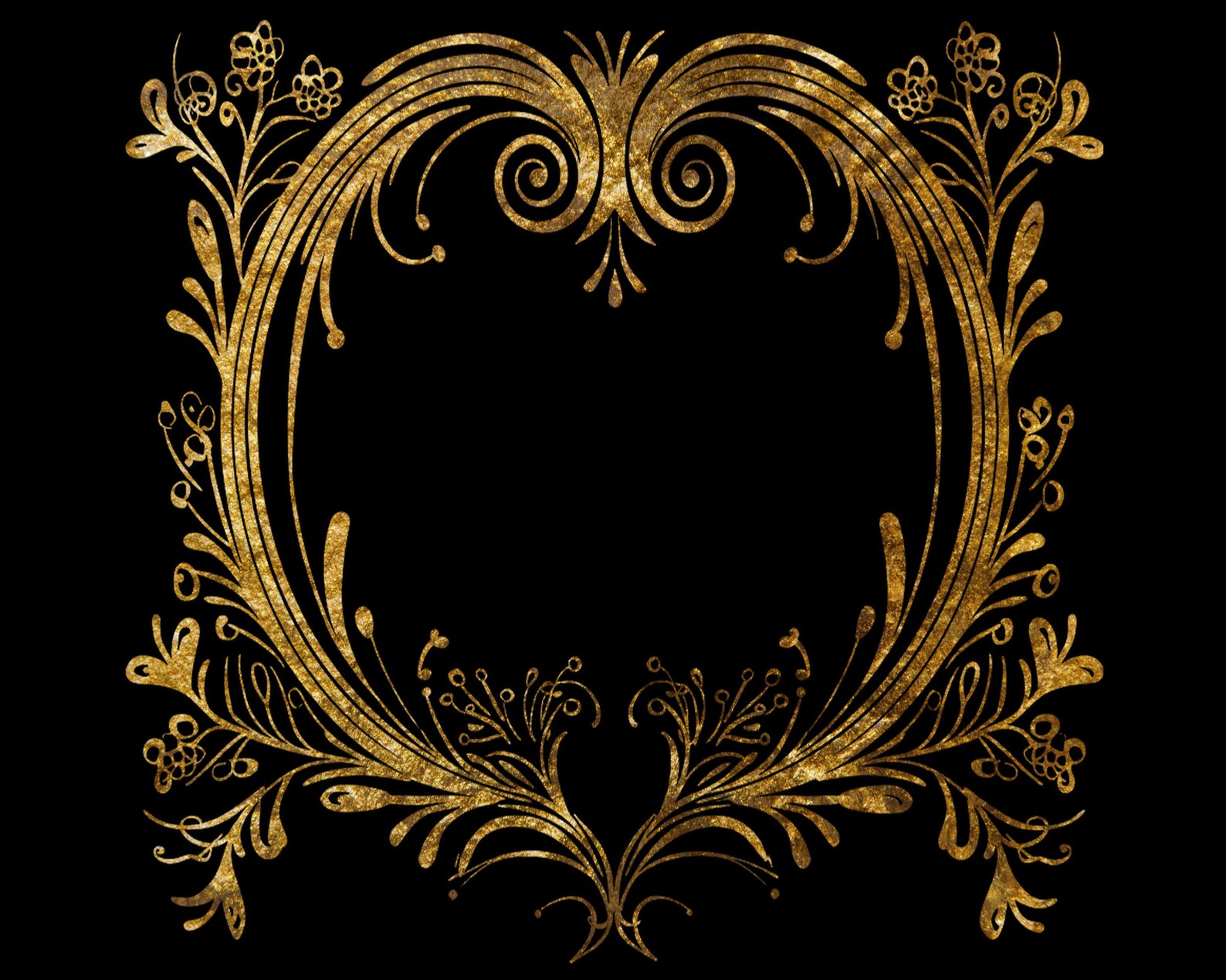 Gold Frame Design PNG Photo Frame Clipart Ornate Gold Foil Frame Vector ...