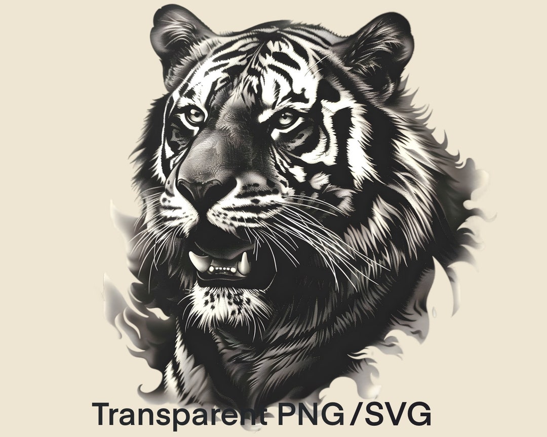 Tiger Clip Art Tiger Clipart Black and White Png Tiger Vector Tiger ...