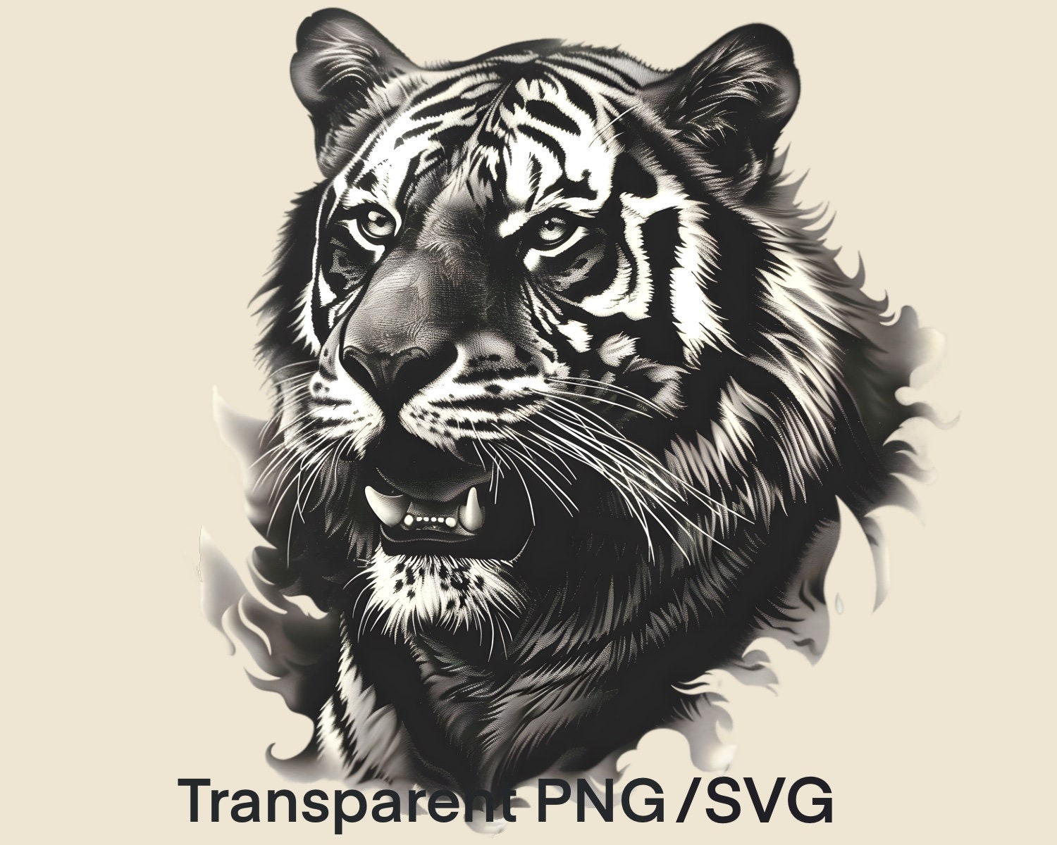 Tiger Clip Art Tiger Clipart Black and White Png Tiger Vector Tiger ...