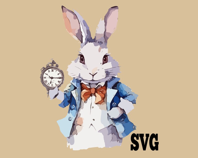 PNG, SVG White Rabbit, Vtuber Asset, Alice in Wonderland, All on ...