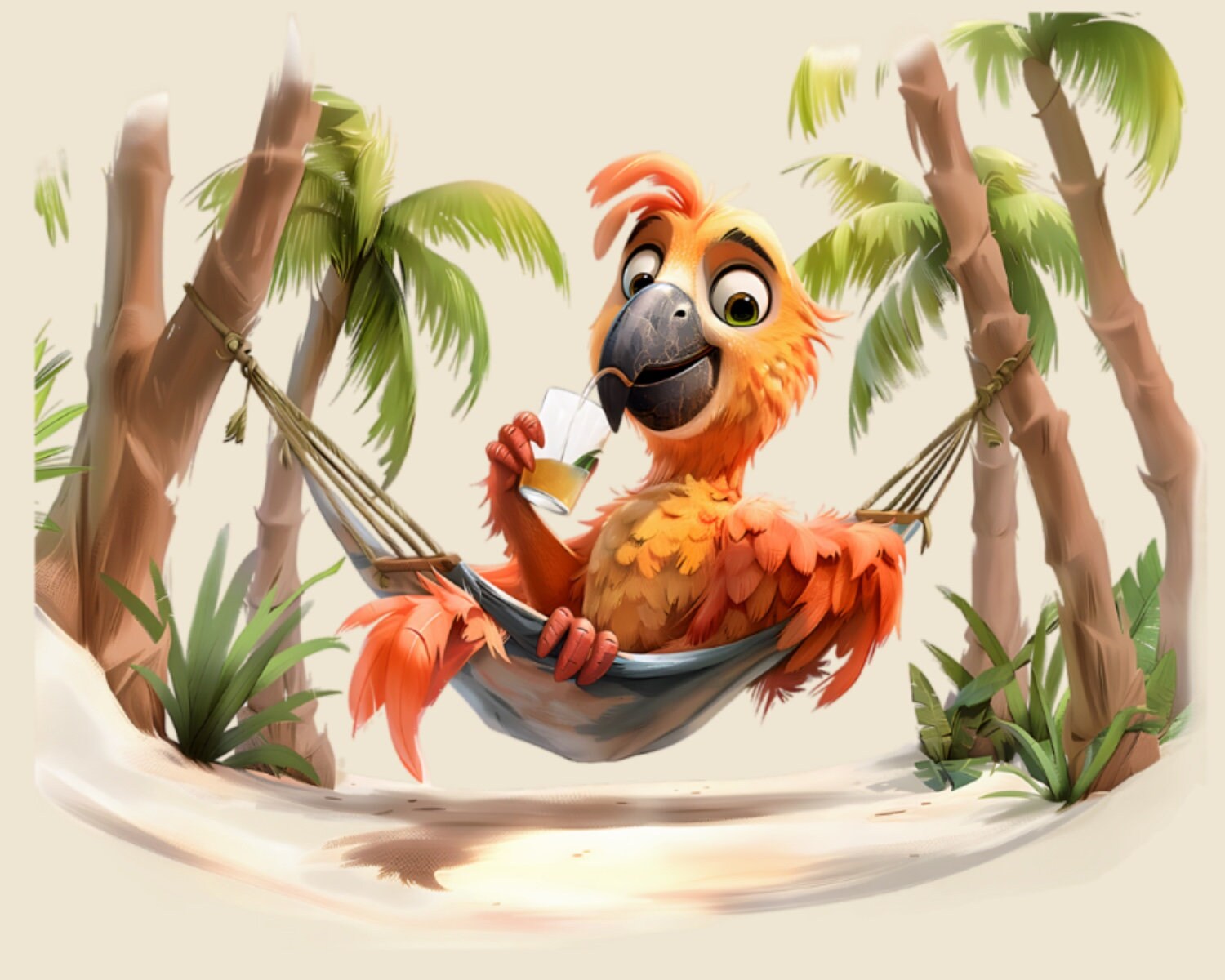 Pink Flamingo Clipart Colorful Anthropomorphic Transparent PNG for ...