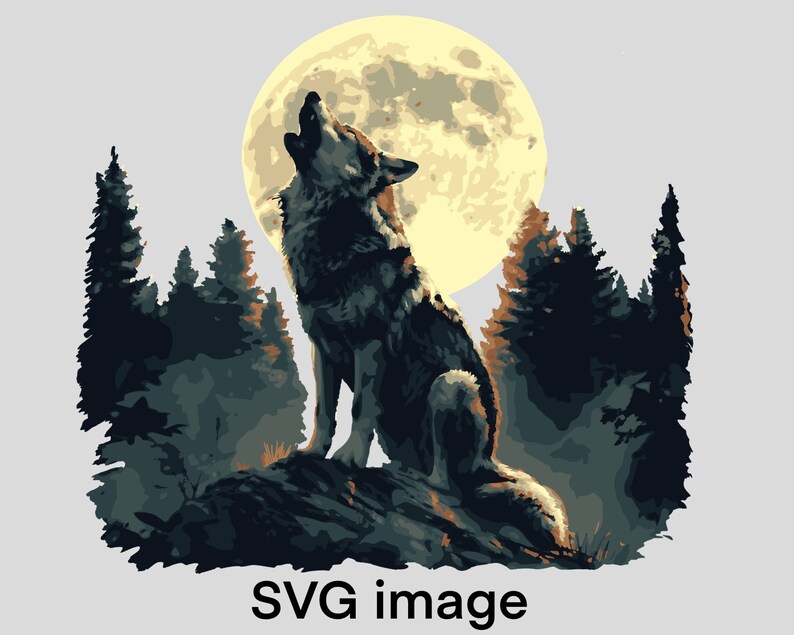 Wolf Clipart Howling Wolf SVG Wolf Png Mother and Wolf Cubs Transparent ...