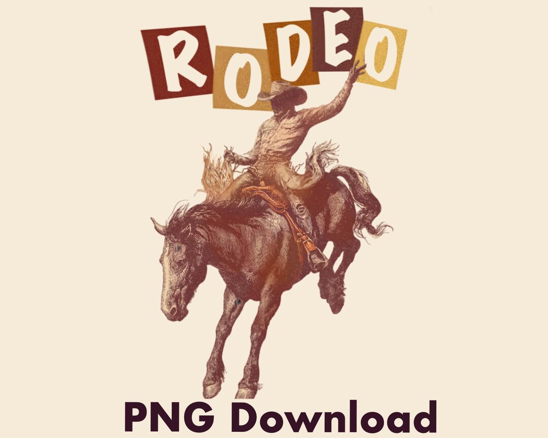 Rodeo Cowboy Bronco PNG SVG: Printable T-shirt Design (digital Download ...