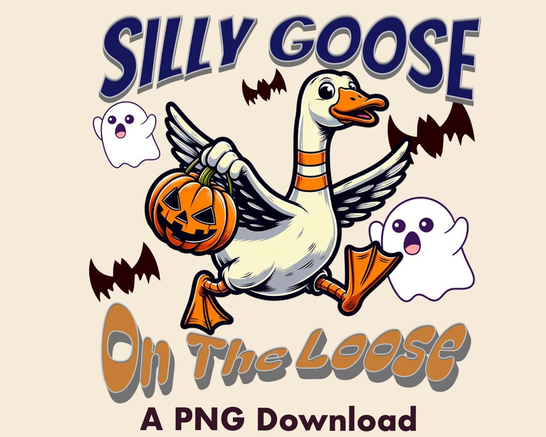 Halloween Silly Goose Cartoon PNG Design Cute SVG File Sublimation ...