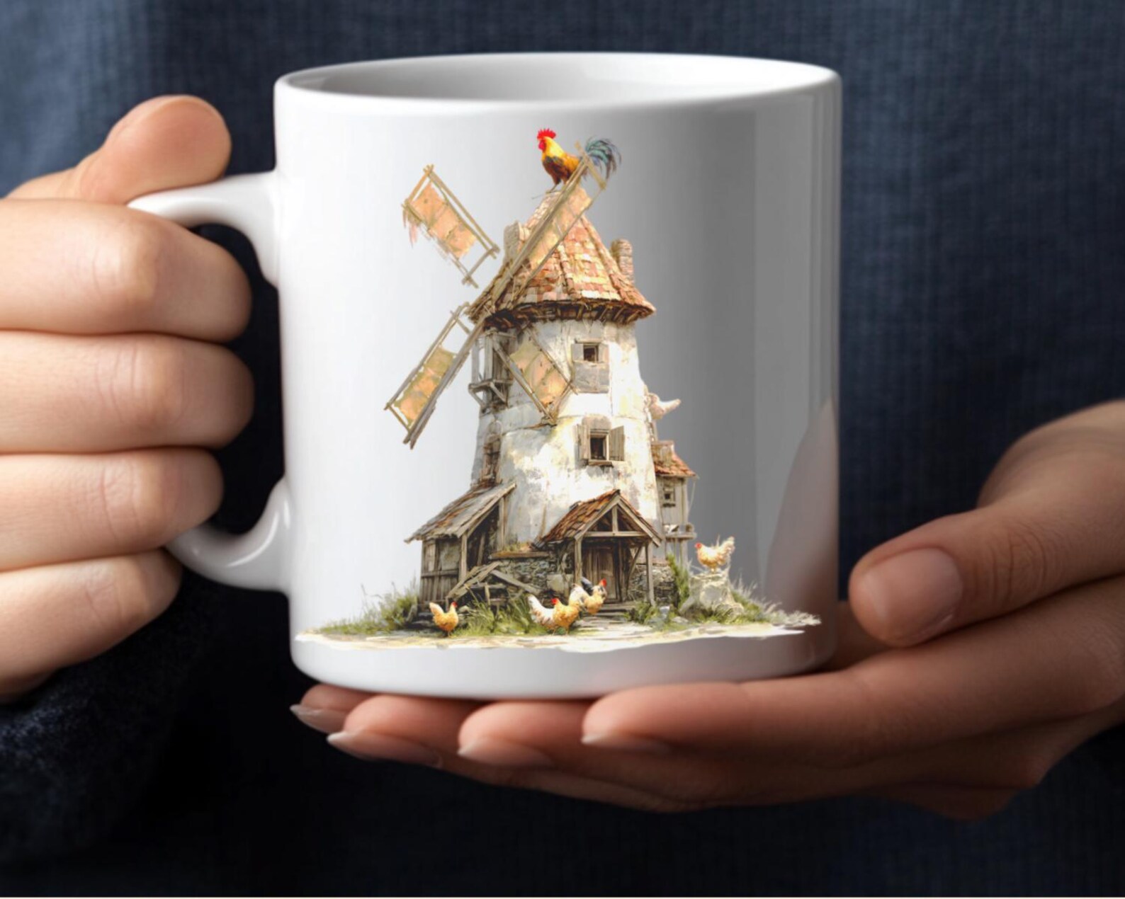 Country Farm Windmill Scene PNG SVG: Sublimation Design, DTF Transfer ...