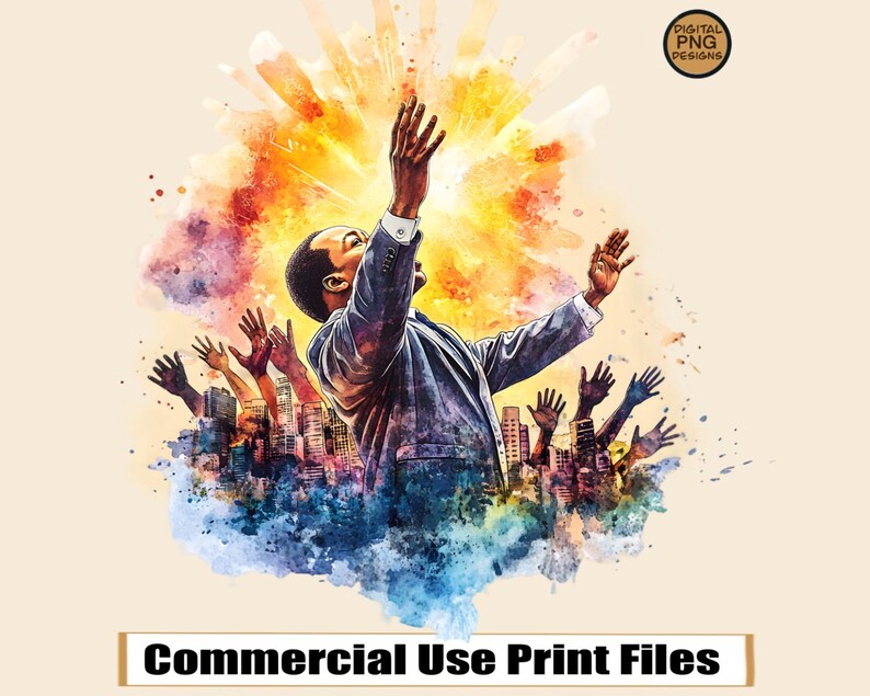 Martin Luther King Day Clipart PNG Sublimation Design Black History ...