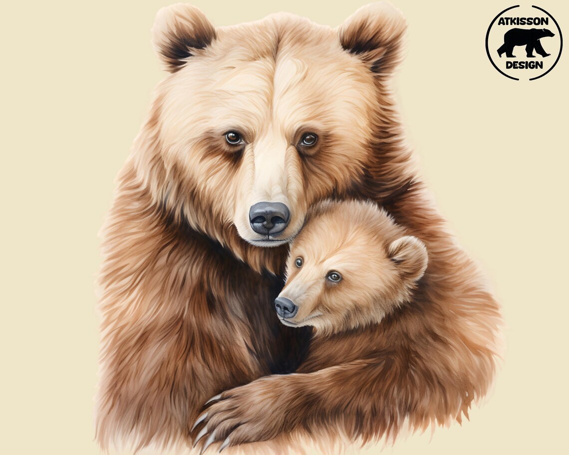PNG Mother Bear and Cubs Clipart Baby Bears High Resolution 300 Dpi ...