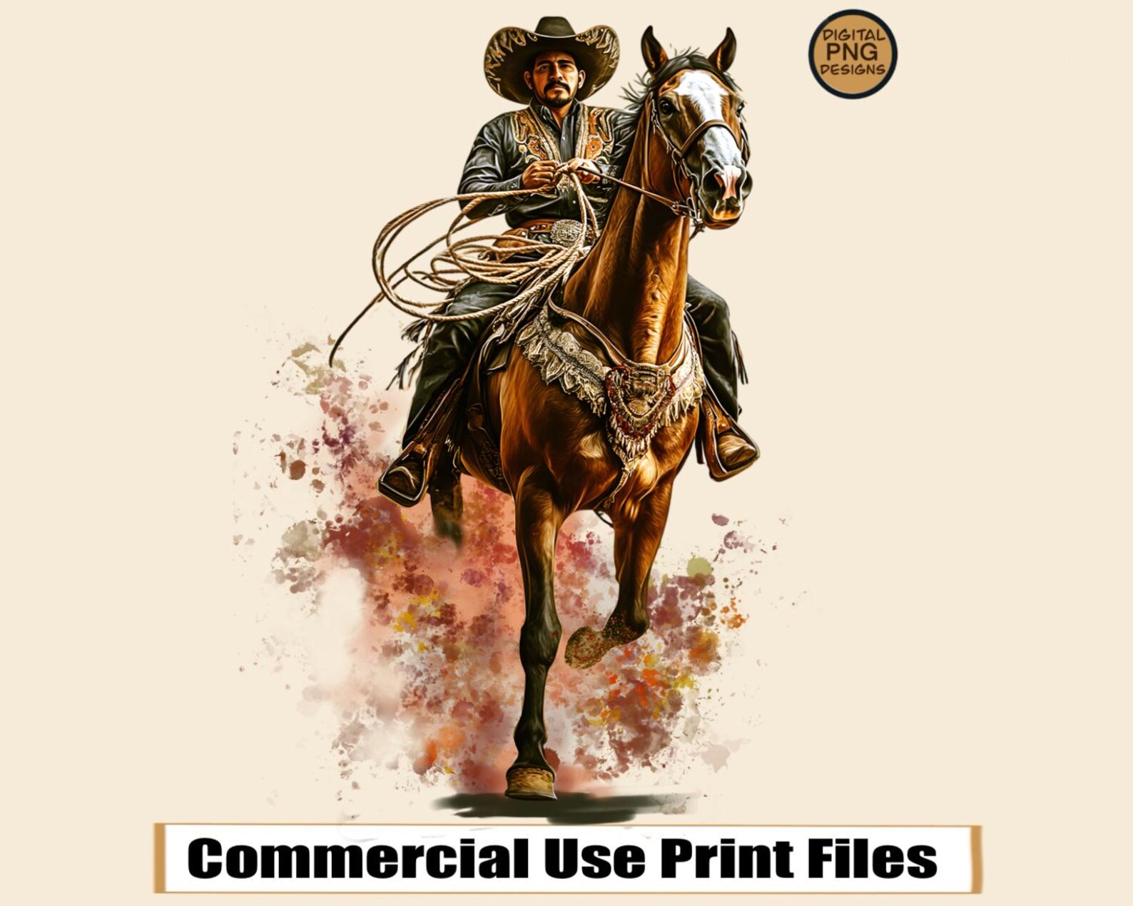 Vaquero Riding a Horse PNG Sublimation Design Mexican Cowboy PNG ...