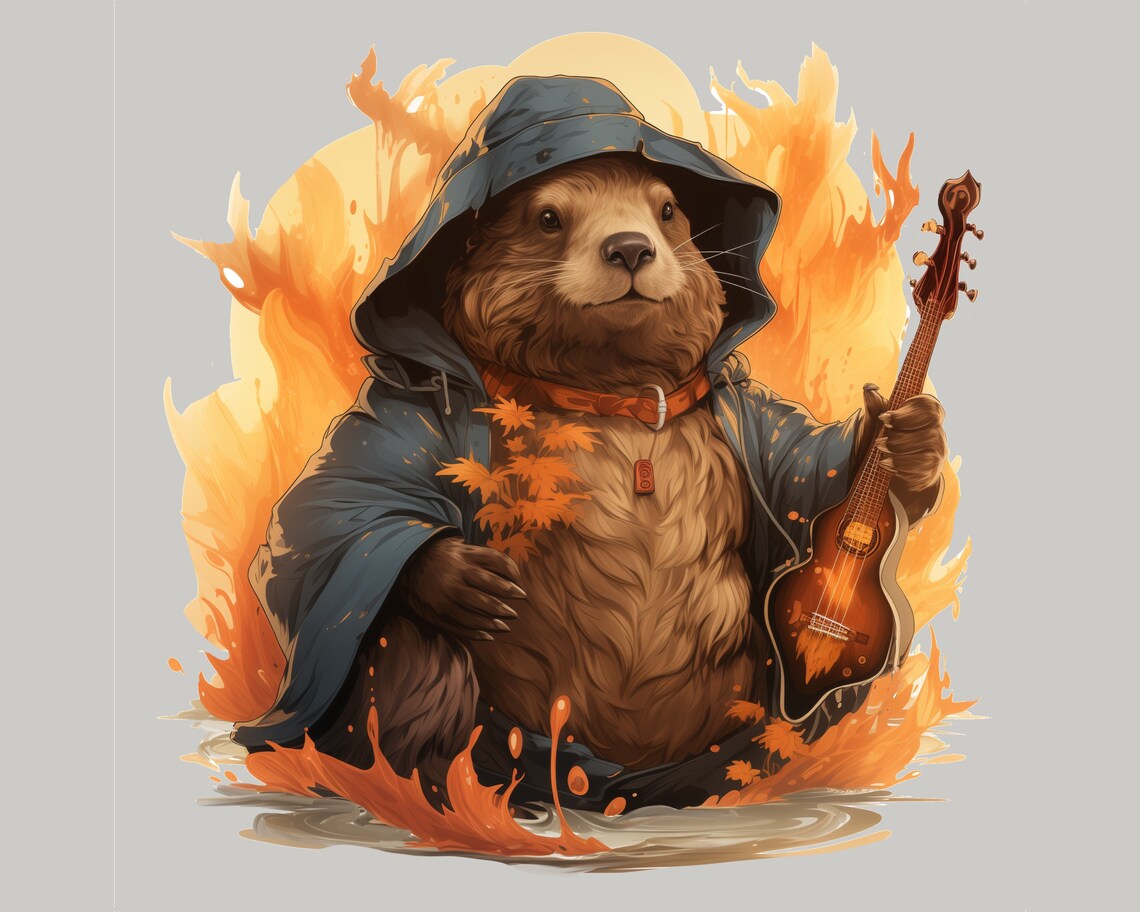 PNG Beaver Clipart, Set of 4 Individual Elements on a Transparent ...