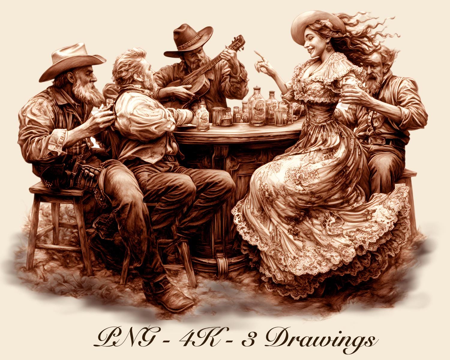 Western Saloon Clipart Cowboy PNG Images Dance Hall Bar Girl Picture ...