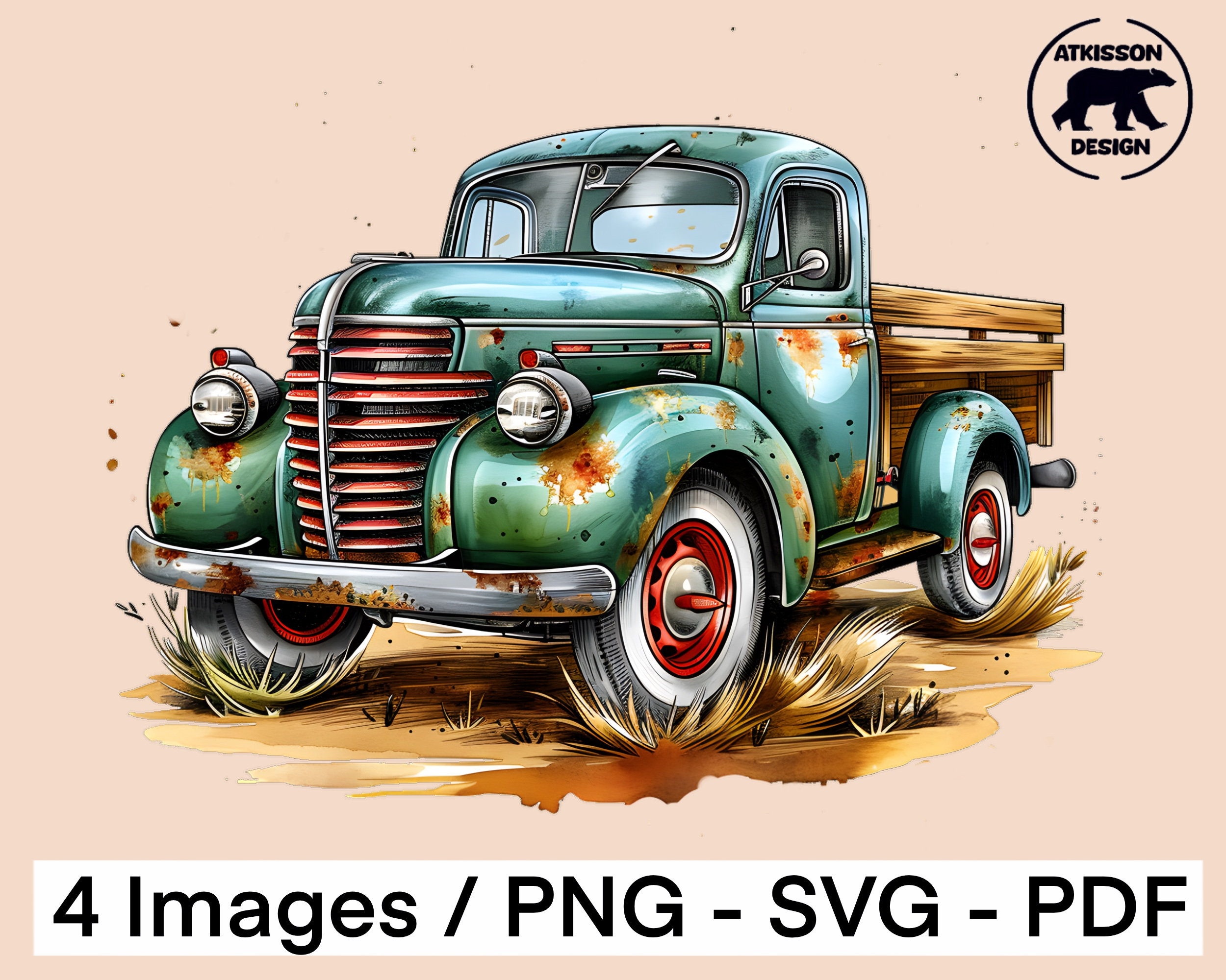 Old Pickup Truck Clipart Vintage Truck PNG Overlay Pumpkins Clip Art ...
