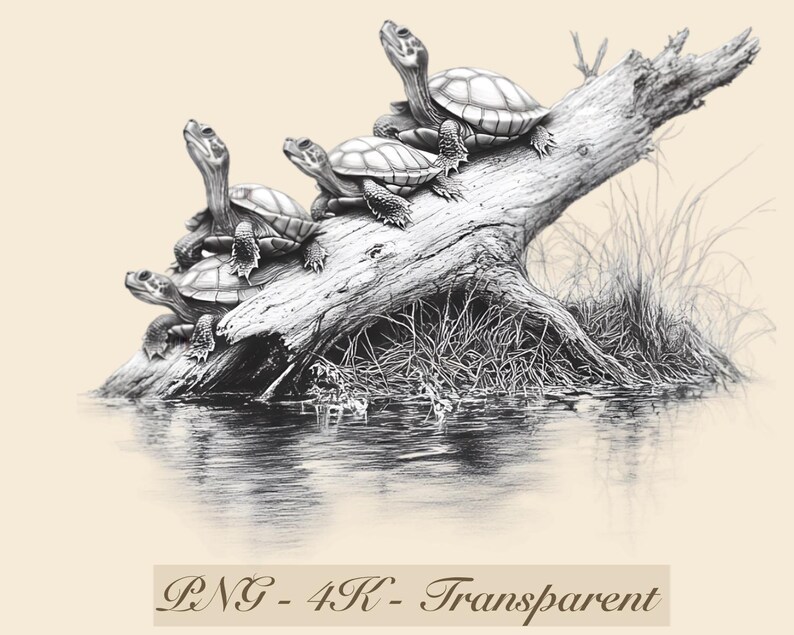 Turtles Realistic Animal Drawing PNG Clipart Woodland Animal Grayscale ...