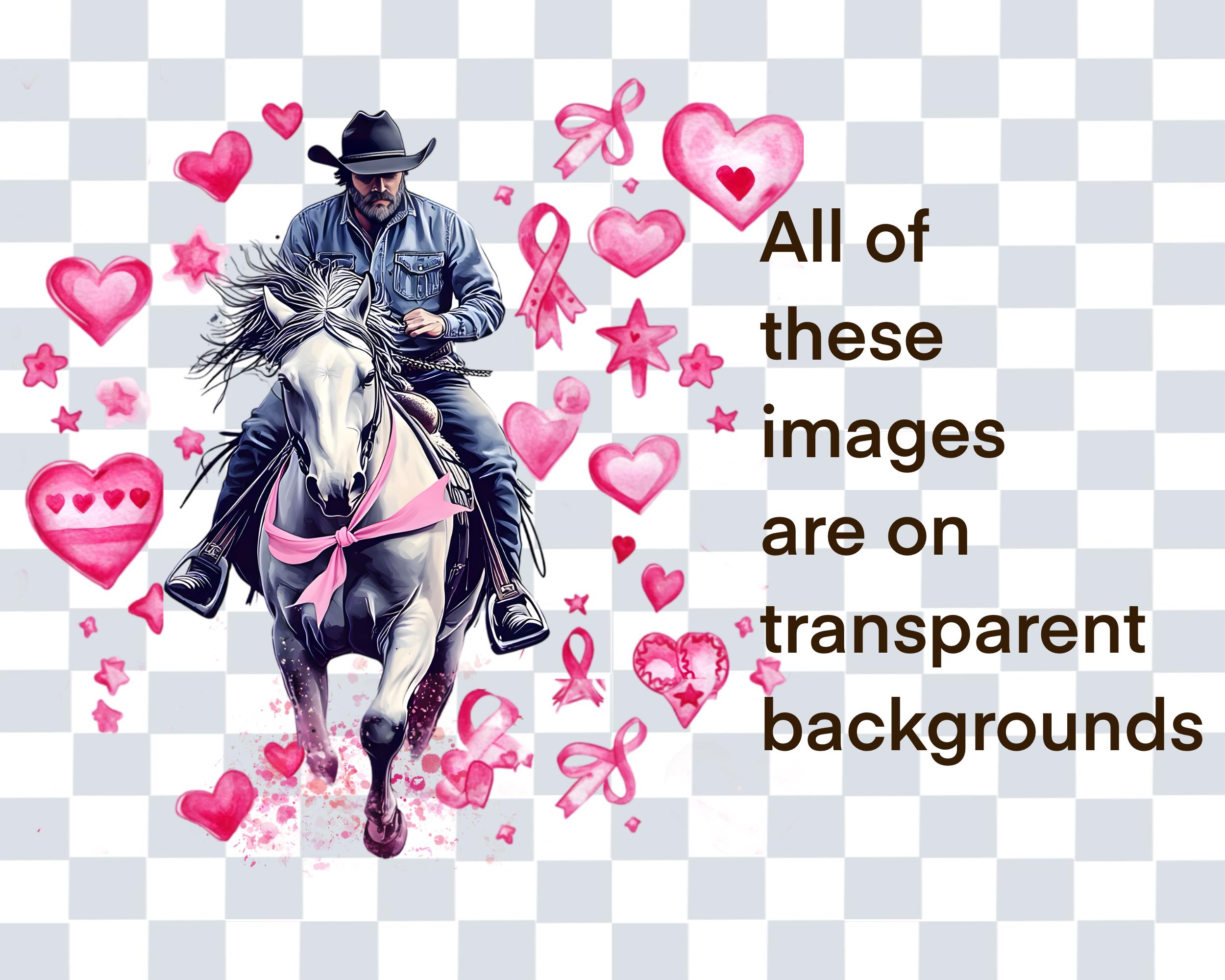 Breast Cancer Cowboy PNG Awareness Sublimation Design Download Pink ...