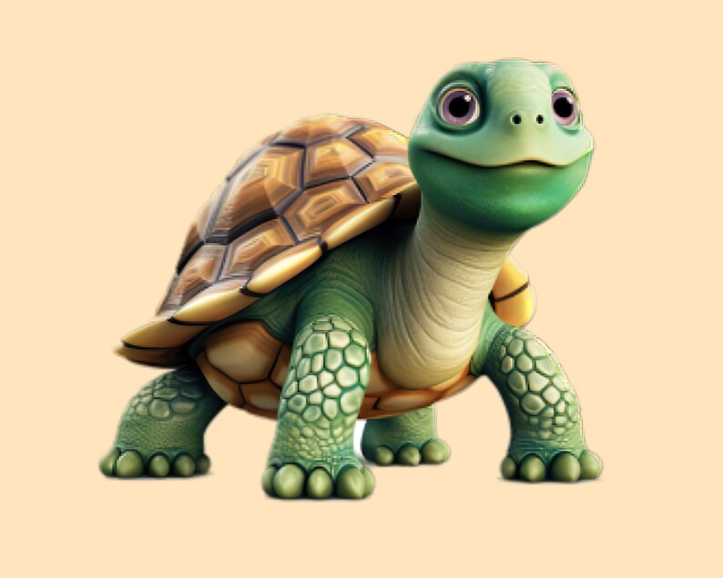 PNG Cute Turtle 3D Vtuber Asset, Set of 4 Individual Elements on ...