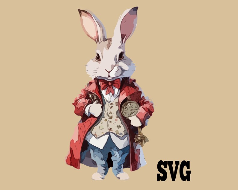 PNG, SVG White Rabbit, Vtuber Asset, Alice in Wonderland, All on ...