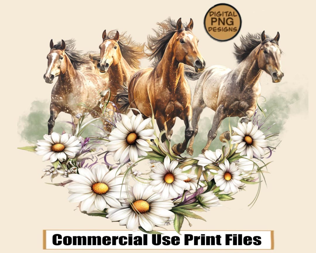 Wild Horses Stampede PNG Sublimation Design Mustang Herd PNG Clipart ...