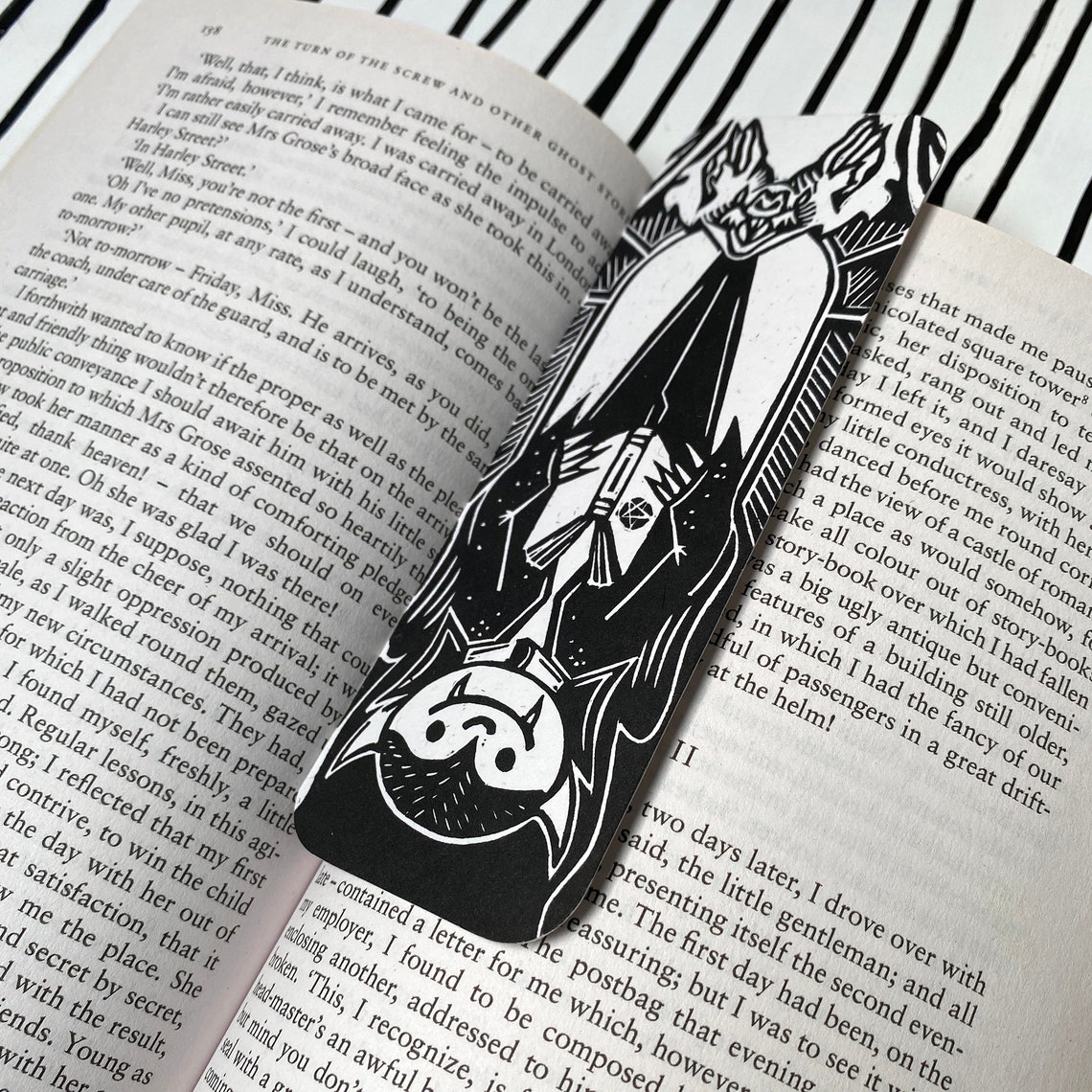 Linocut Dracula Bookmark. Vampire Bat. Bram Stoker. Horror | Etsy
