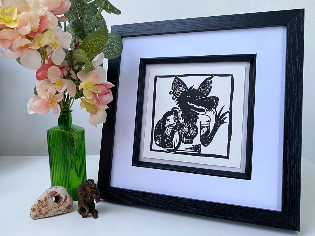 Horror High Werewolf. Monster Linocut Print. LGBTQIA Wall Art ...