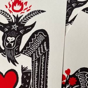 Baphomet Demon Postcard/a6 Art Print. Devil Love Wall Art. - Etsy