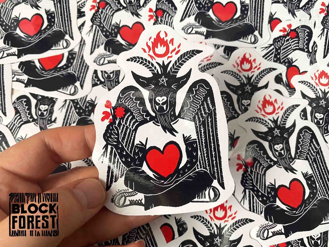 Baphomet Vinyl Sticker. Loved up Devil Gothic Stationary Decal ...