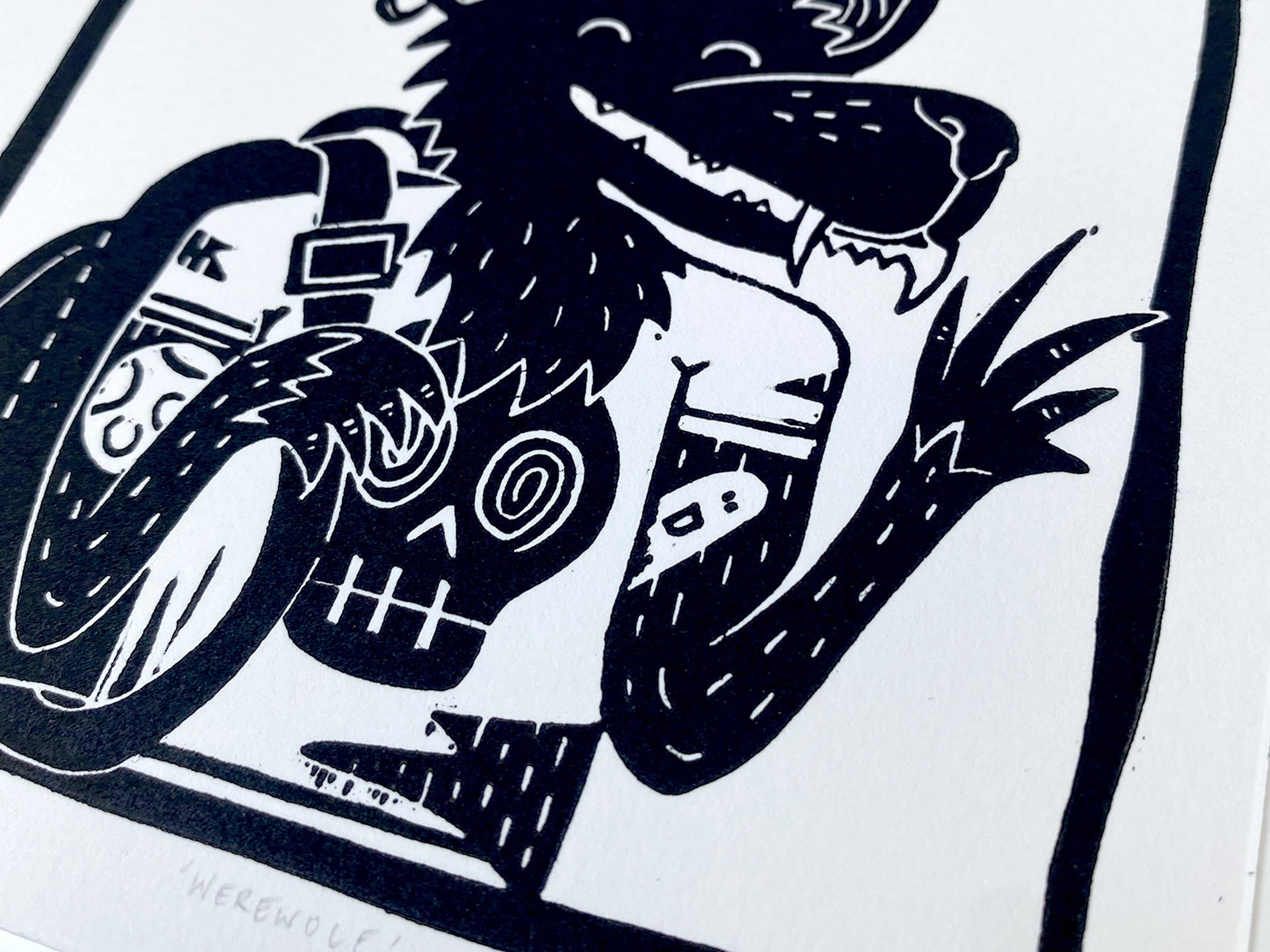 Horror High Werewolf. Monster Linocut Print. LGBTQIA Wall - Etsy