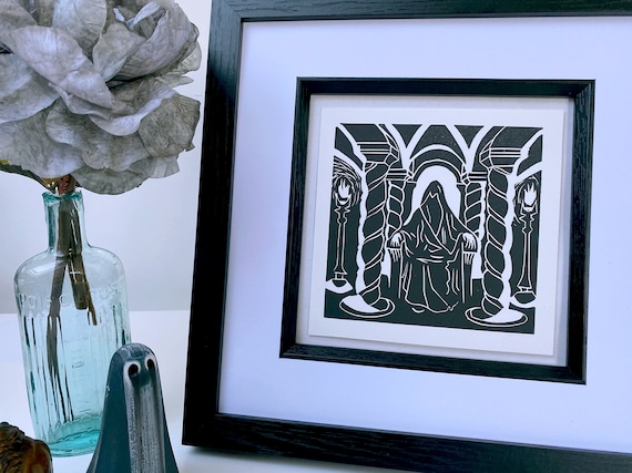 They Wait. Creepy Crypt Grim Reaper Linocut. Horror Home Decor - Etsy