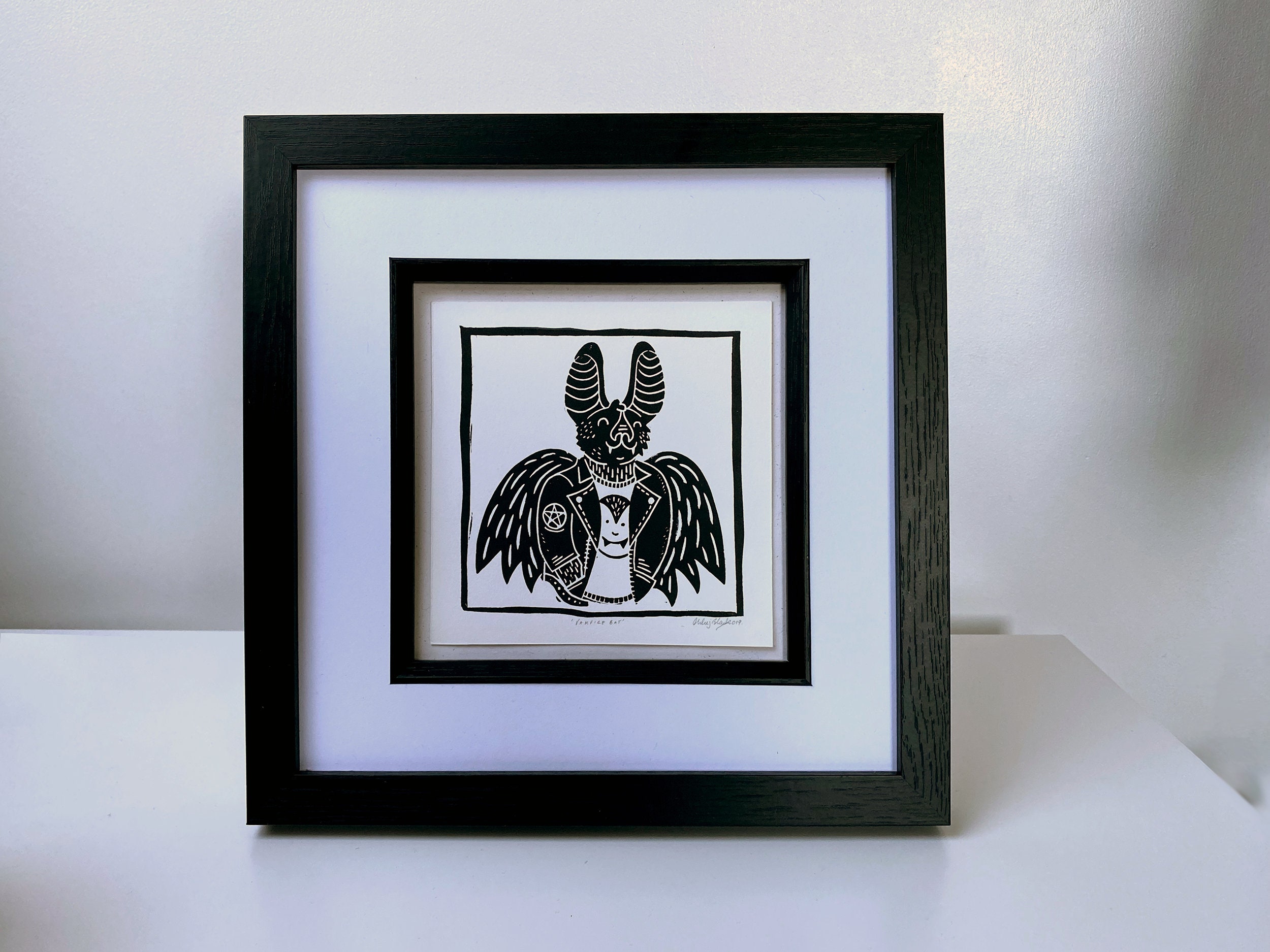 Vampire Bat Linocut Print From My 'horror High' - Etsy UK