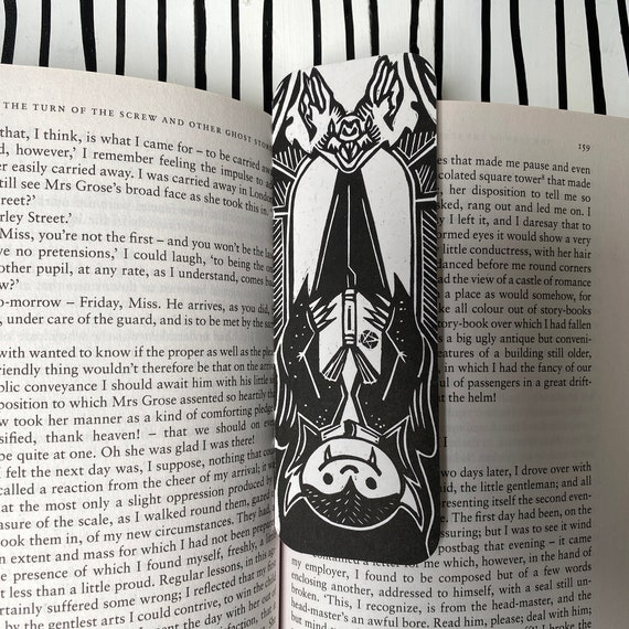Linocut Dracula Bookmark. Vampire Bat. Bram Stoker. Horror | Etsy