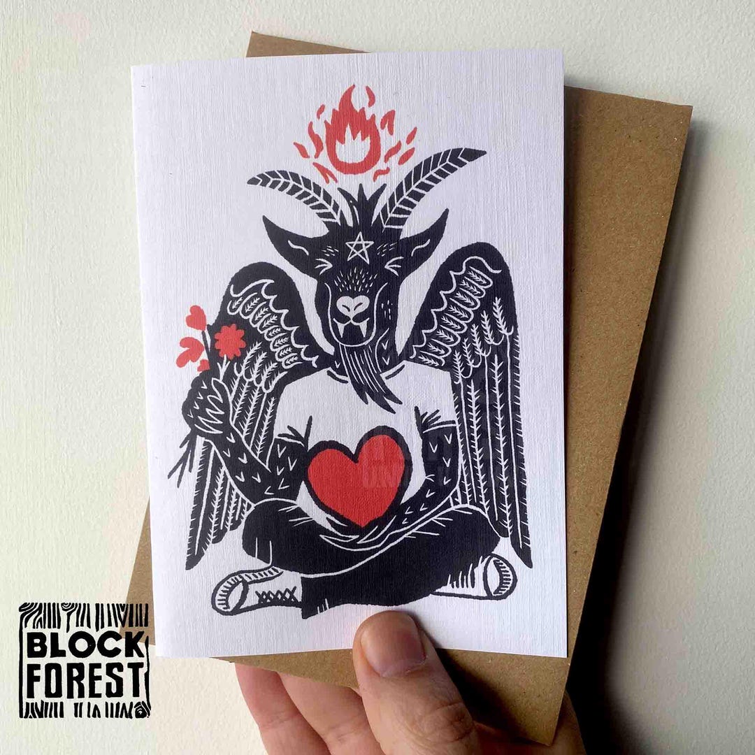 Baphomet Love Card: Gothic Love, Dark Arts Greetings Card - Etsy