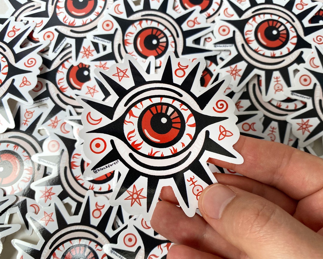 Evil Eye Vinyl Sticker. Loved up Devil Gothic Stationary Decal ...