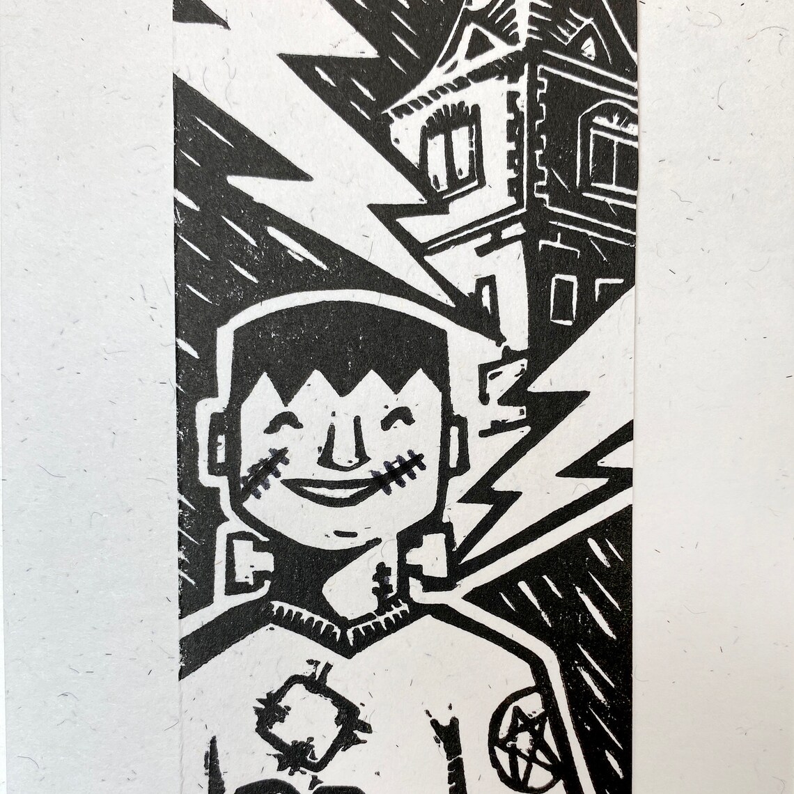 Linocut Frankenstein Bookmark. Mary Shelley. Horror Gothic - Etsy