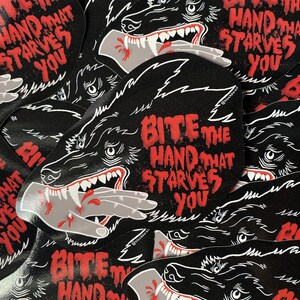 Bite the Hand That Starves You Vinyl Sticker. Political Socialist Angry ...