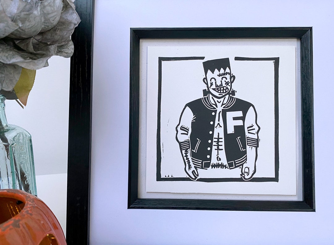 Frankensteins Monster Linocut Print. From My Horror High! Series ...