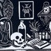 The Apothecary. Spooky Linocut Print. Drawlloween Halloween - Etsy UK