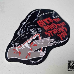 Bite the Hand That Starves You Vinyl Sticker. Political Socialist Angry ...