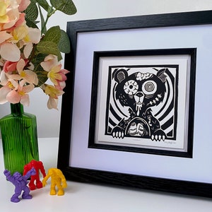 Zombear! Scary Creepy Cute Linocut Blockprint. Zombie Bear. Drawlloween ...