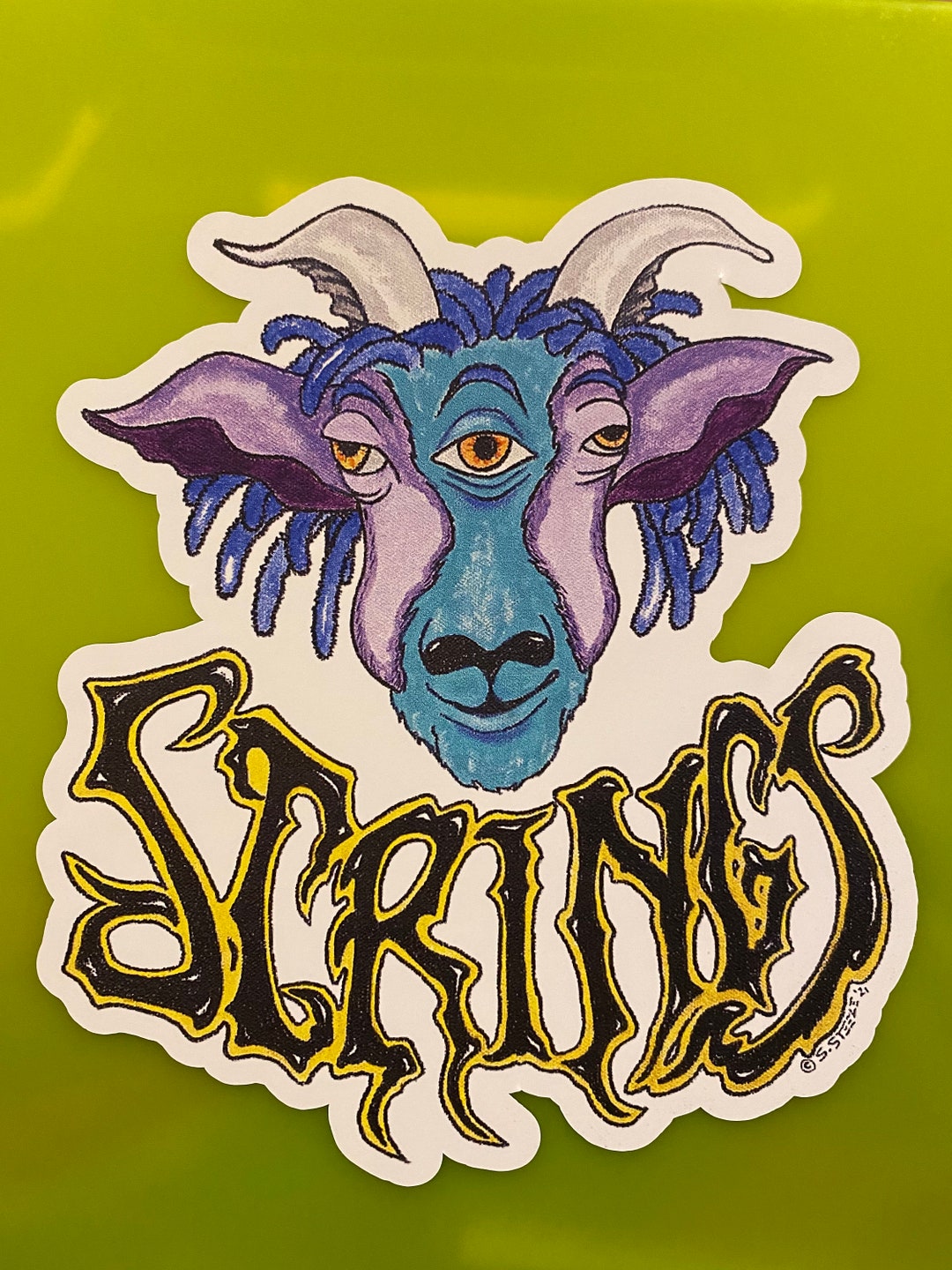 Billy Strings 3-eyed Goat Sticker - Etsy UK