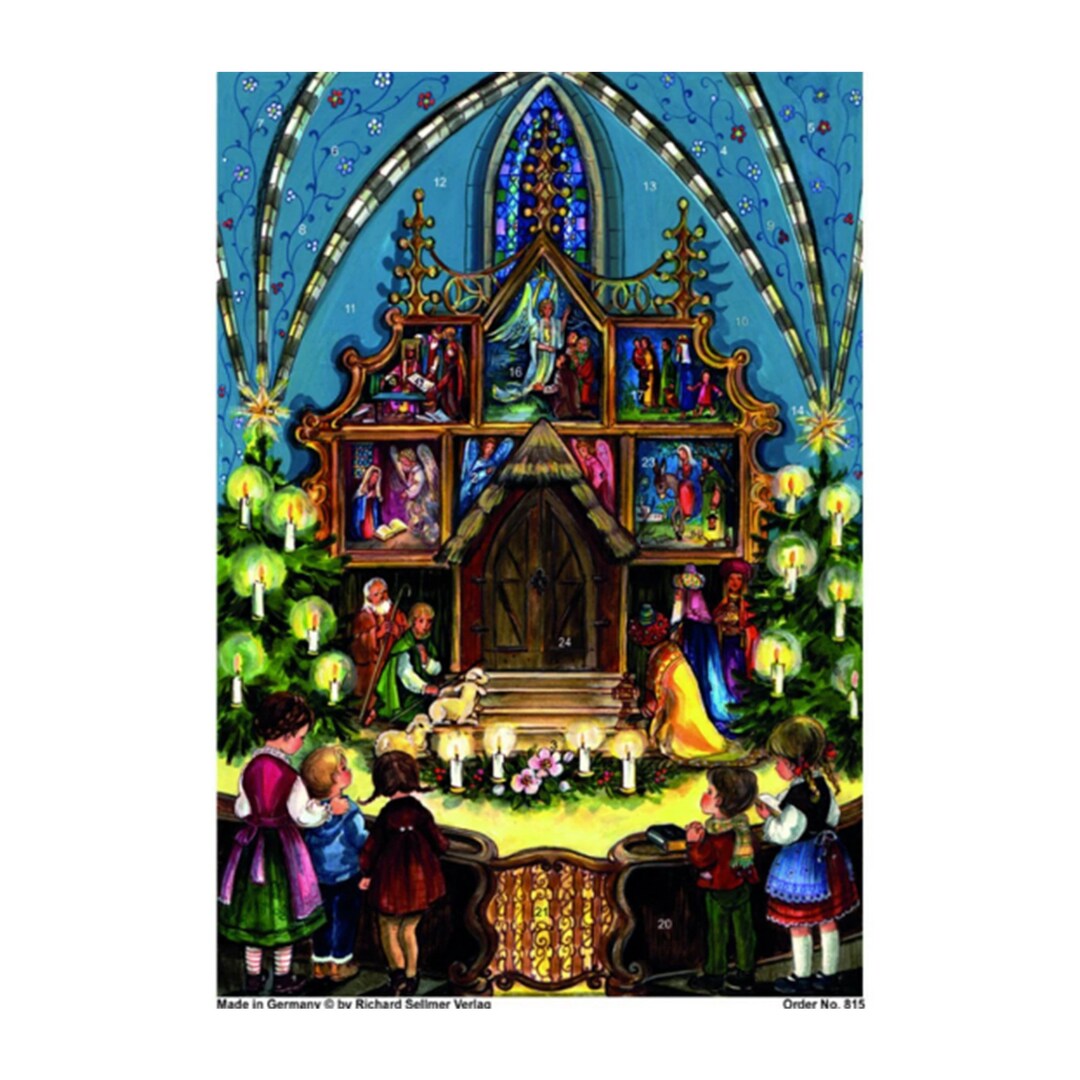 German Advent Calendar Children at Chapel's Nativity - Etsy
