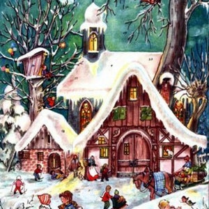 German Advent Calendar Small Alpine Village - Etsy