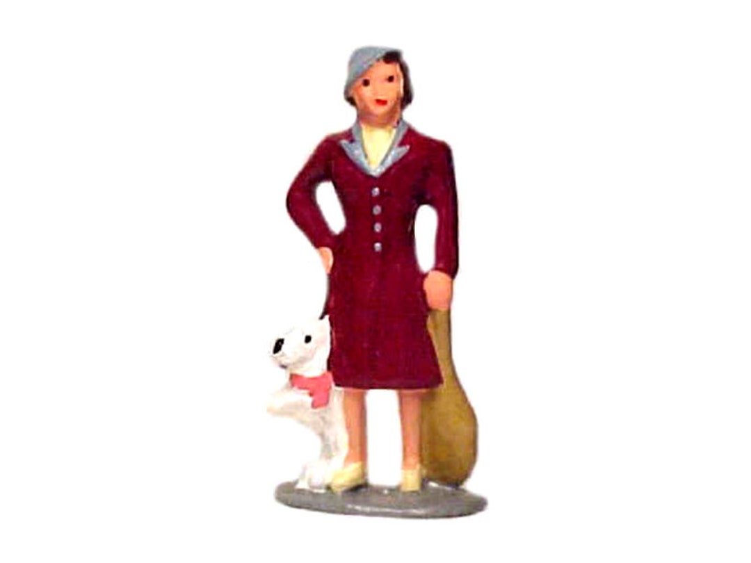Lady With Dog - Hand Cast Vintage Style Metal Figure - Etsy