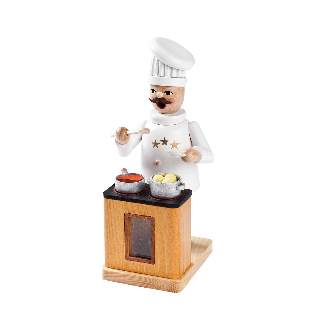 German Erzgebirge Smoker Figure: "chef at Stove" by Richard Glaesser, W ...