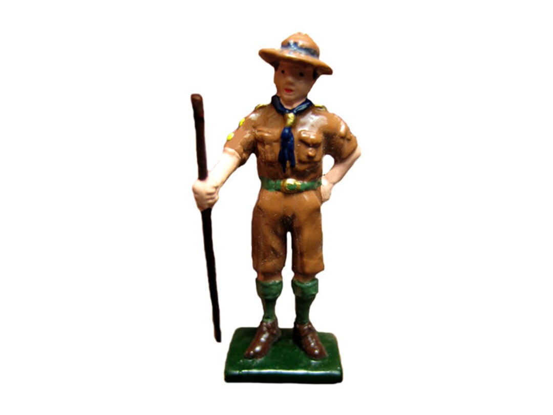 Boy Scout With Staff - Hand Cast Vintage Style Metal Figure - Etsy