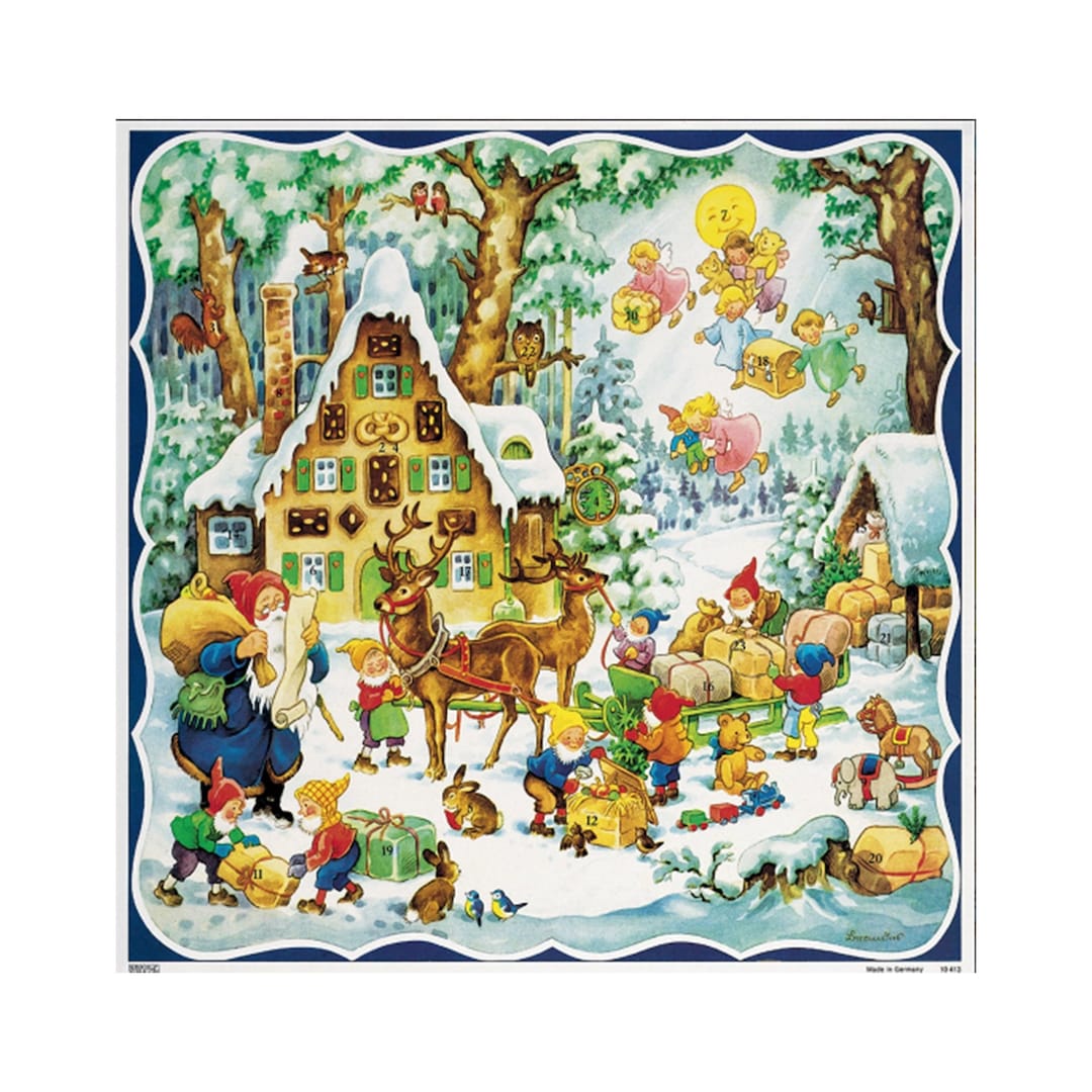 German Advent Calendar Santa's Gingerbread House - Etsy